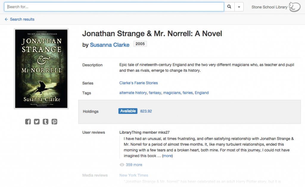 new feature « The LibraryThing Blog